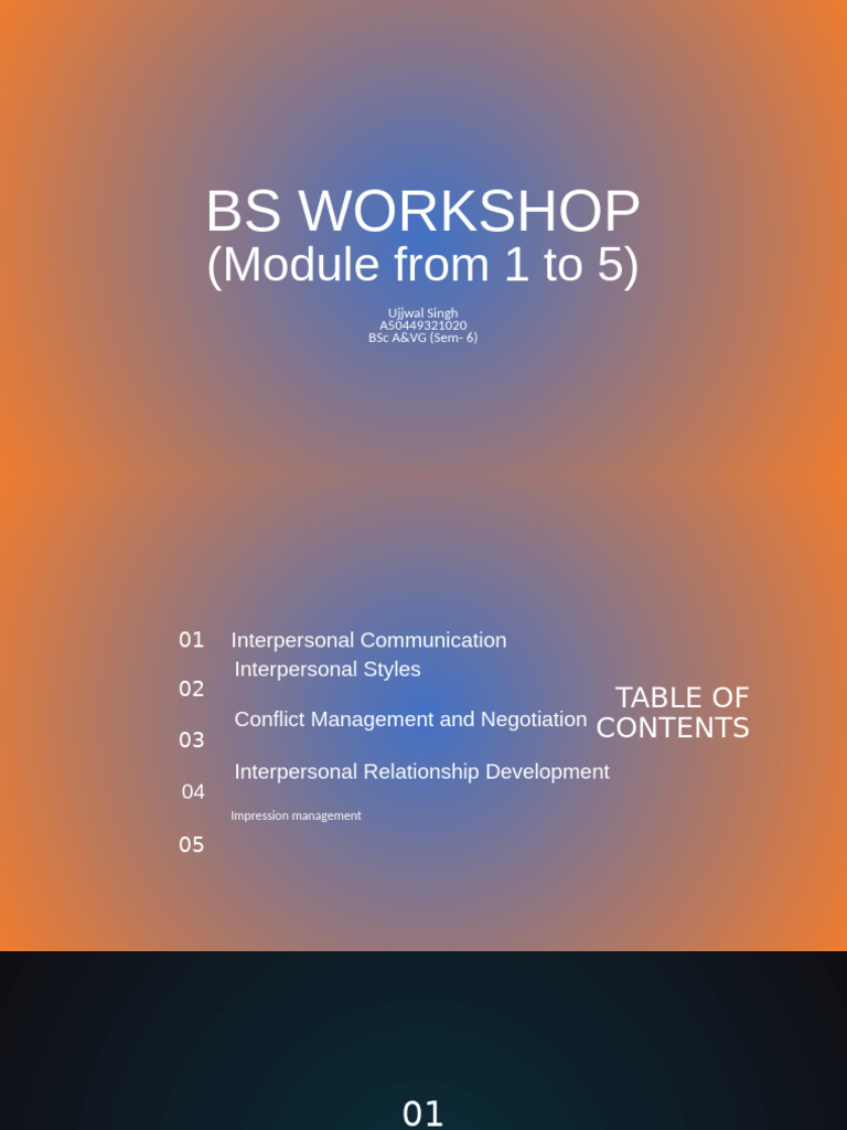 Bs Workshop PPT (Ujjwal - 20) | PDF | Negotiation | Communication