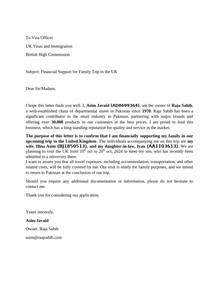 Support Letter | PDF | Social Science | Travel