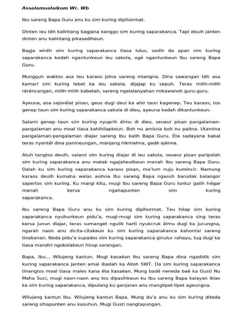 Teks Biantara Uprak Basa Sunda | PDF