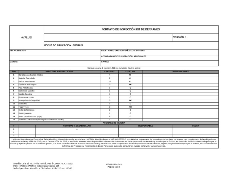 Formato de Inspeccion | PDF