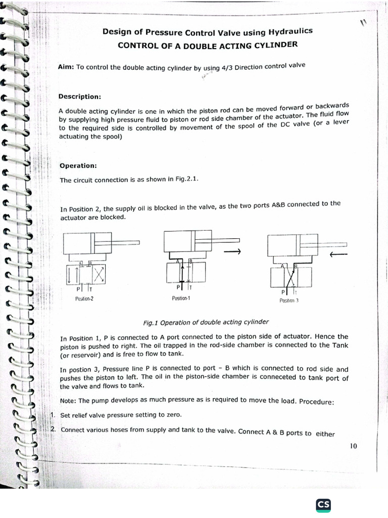 Pressure Control Valve. Double Acting Cylinder | PDF | Technology ...