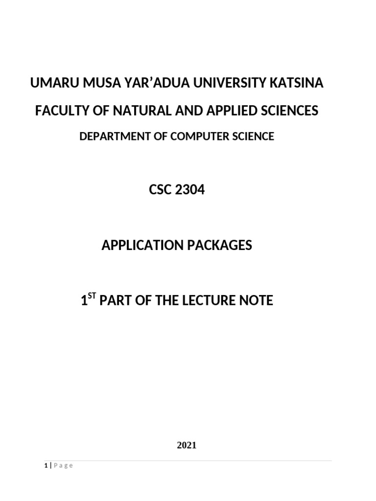 lecture1-CSC 2304-Word | PDF | Computer Keyboard | Microsoft Word