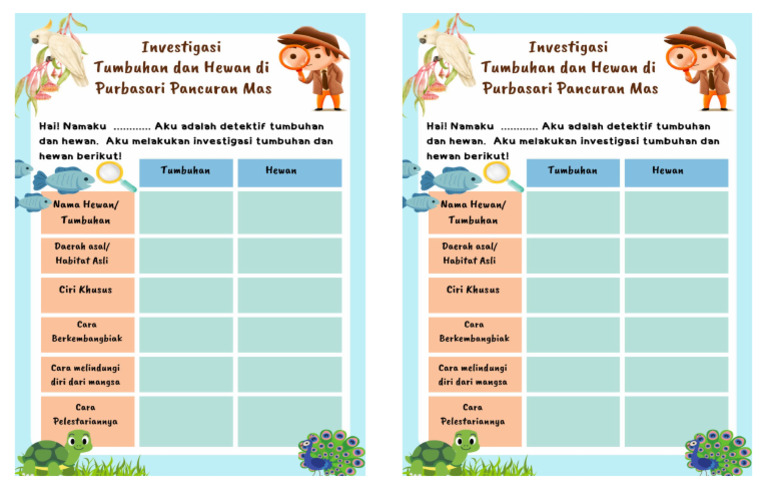 Form Investigasi Hewan Dan Tumbuhan | PDF