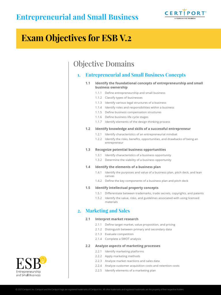 Esb Od V2 0221 | PDF | Entrepreneurship | Marketing