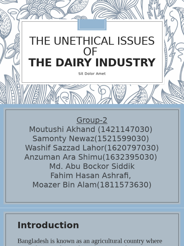MGT 489 Ethical Assignment Presentation Edited 1 | PDF | Dairy | Cattle