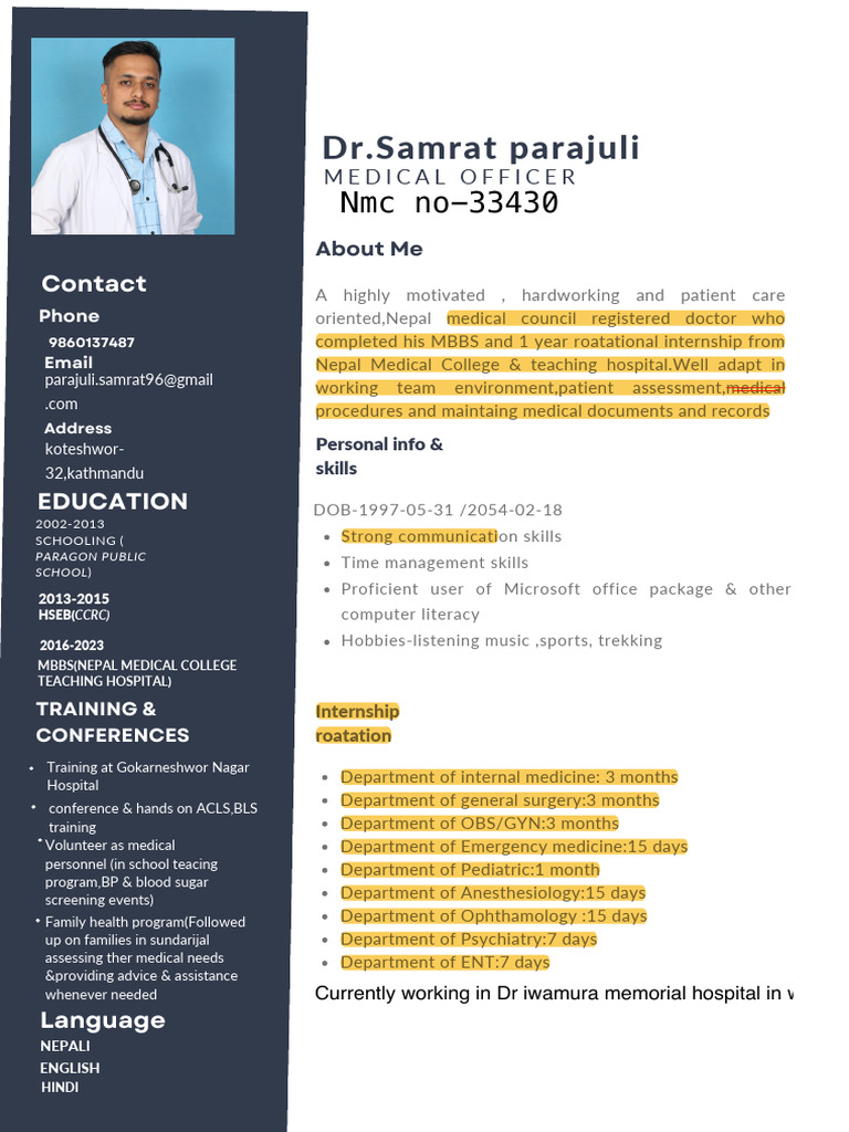 Samrat CV | PDF | Self-Improvement | Wellness