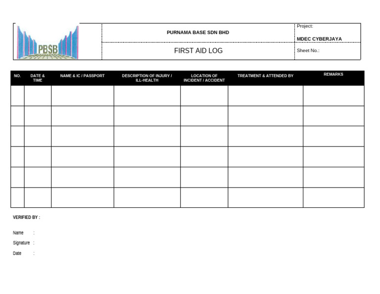 First Aid Log MDEC | PDF