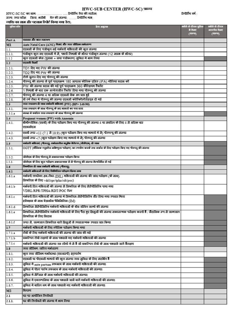 NEW HMIS Sc FORMATE | PDF