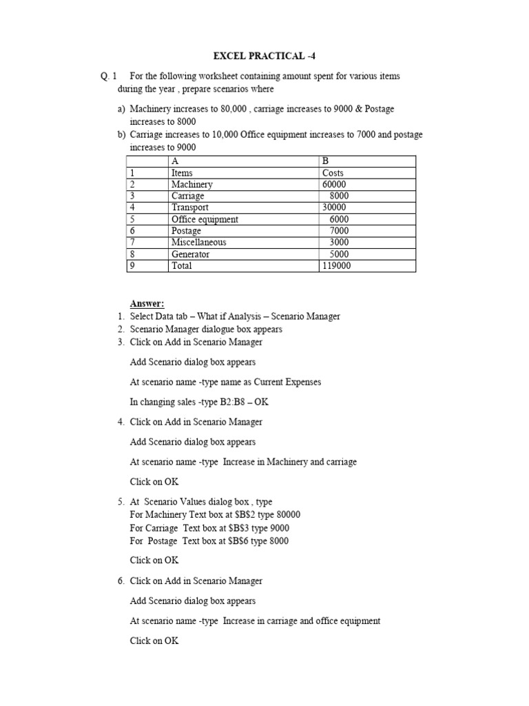 Excel Practical - 4 | PDF