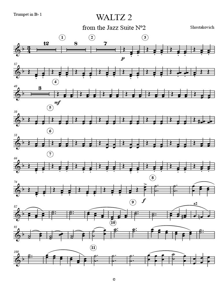 Waltz N.° 2-Trompetas 1 en Si Bemol | PDF