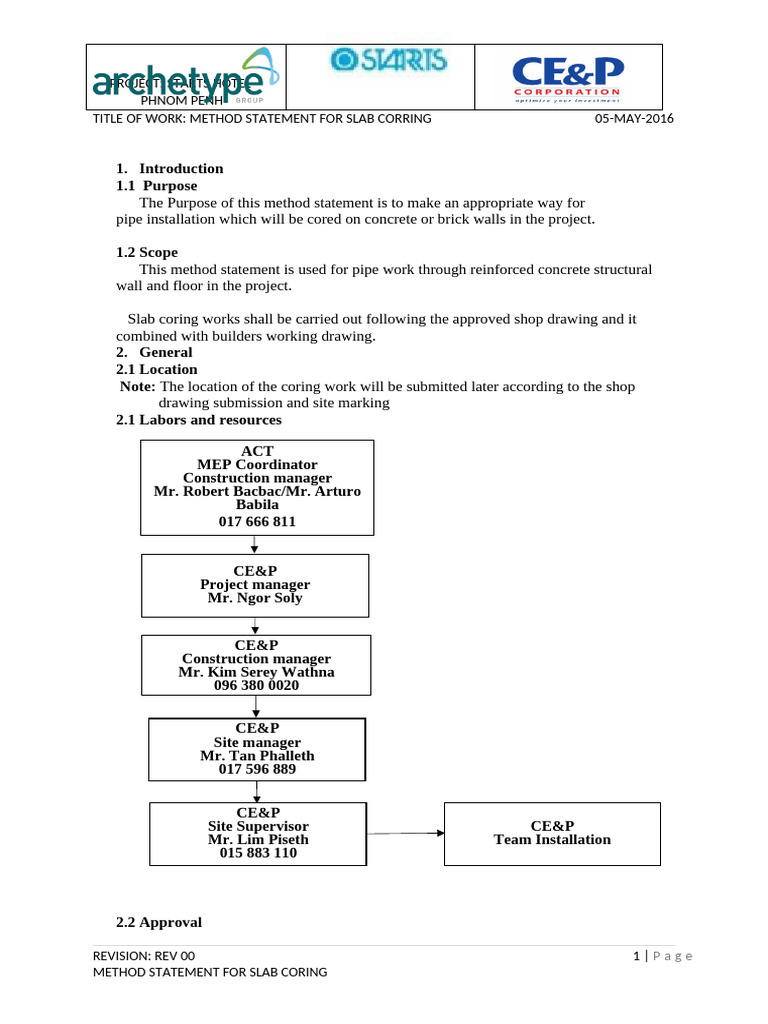 Methode Statement of Sleeve Pipe | PDF
