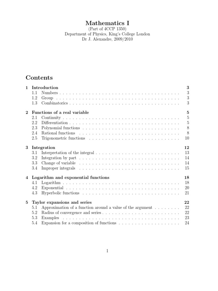 1st Year Maths Notes | PDF | Basis (Linear Algebra) | Trigonometric ...