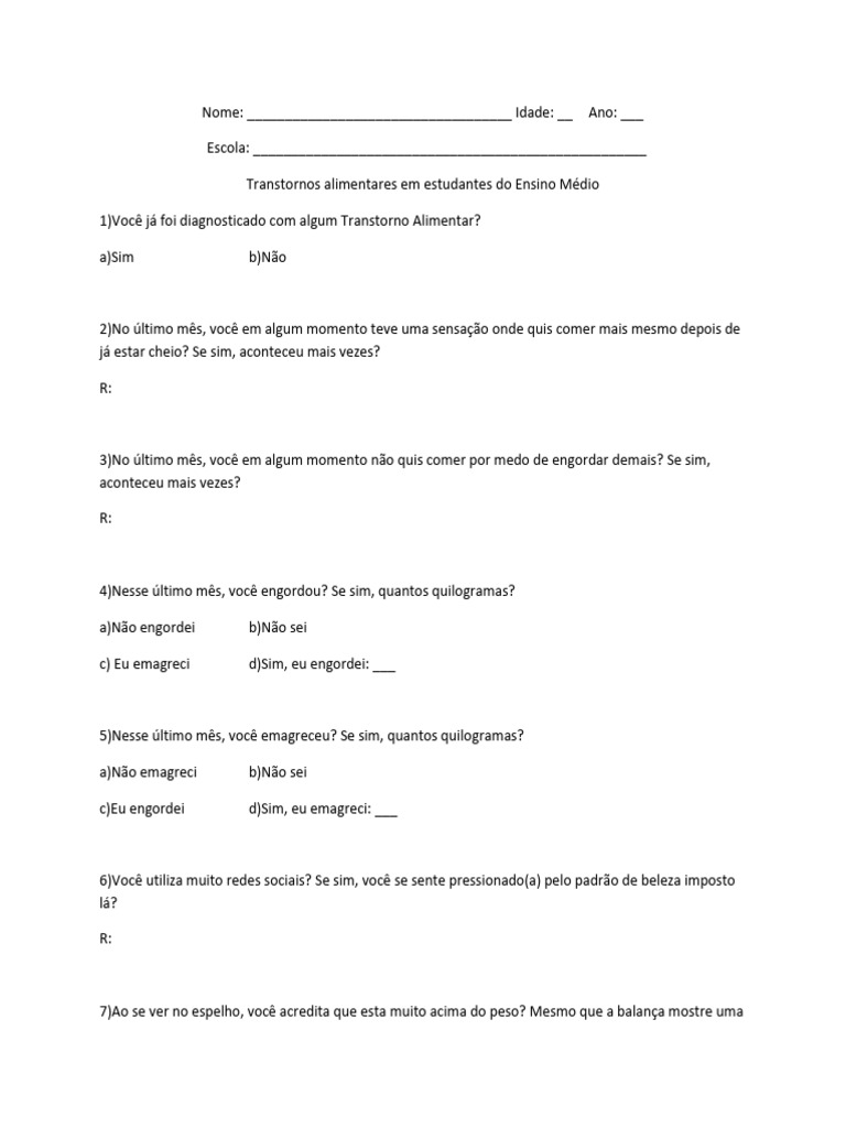 Questionario | PDF | Autoajuda