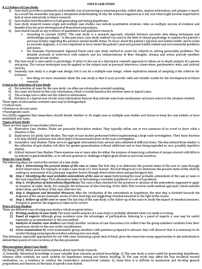 Unit 8 Case Study | PDF | Case Study | Methodology Unit 8 Case Study | PDF | Case Study | Methodology