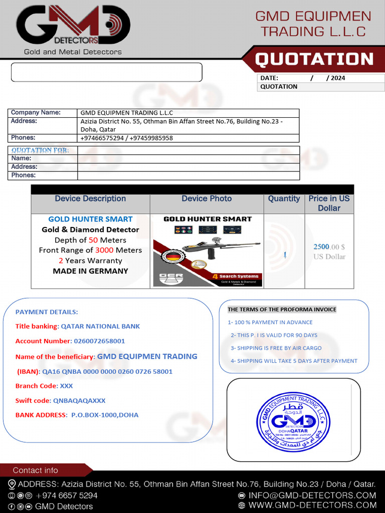 Gold Hunter Smart Device - Quotation-1 | PDF