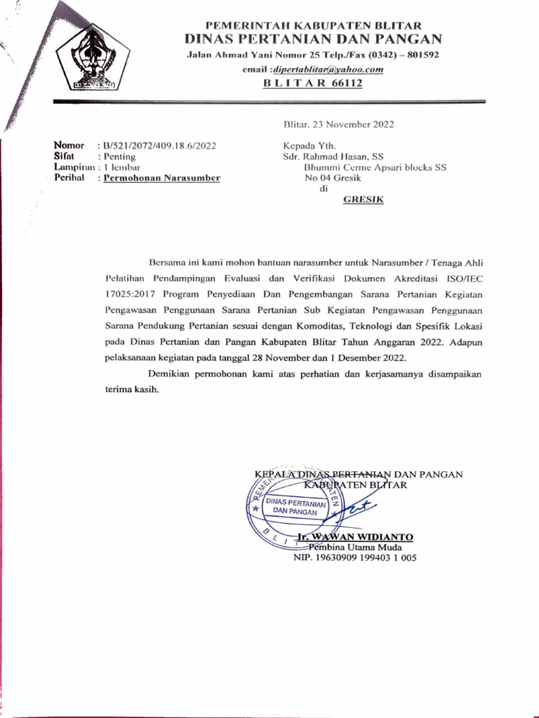 Permohonan Narsum 28 Nov-1 Des | PDF