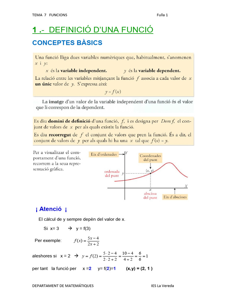 Tema Funcions 4º Eso | PDF