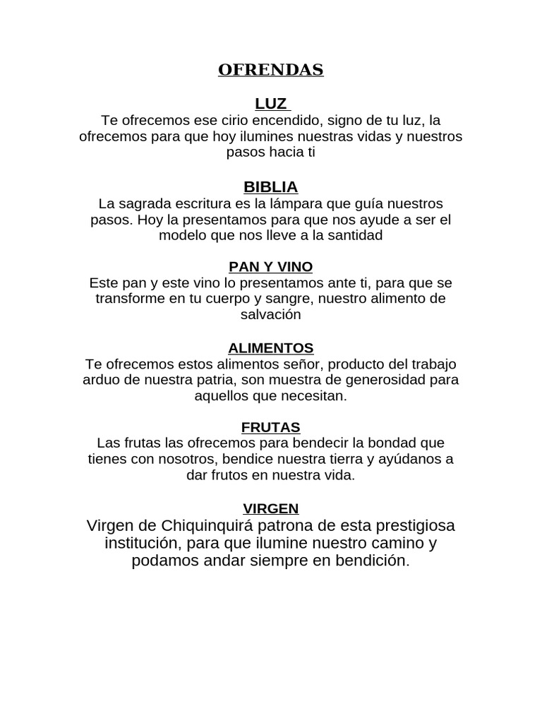 Misa Ofrenda | PDF | Bendición | eucaristía
