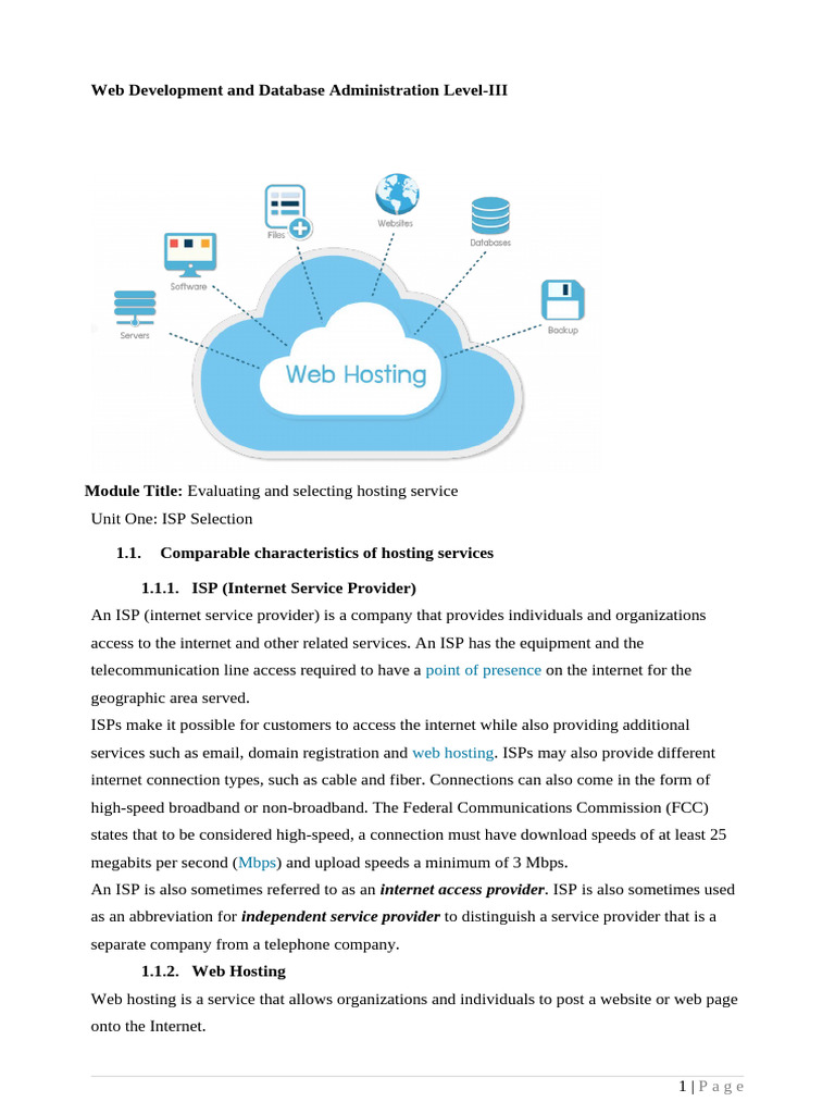 TM10 Evaluating and Selecting Web Hosting Service | PDF | Dynamic Web ...