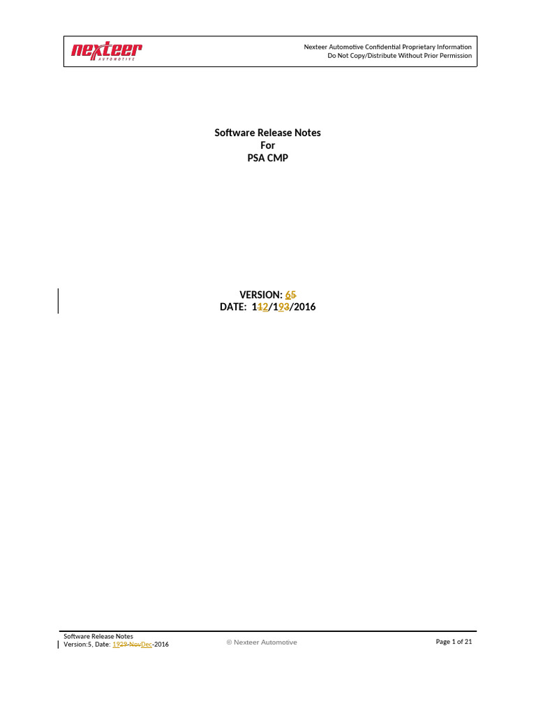 PSA CMP Software Release Notes | PDF | Proprietary Software | Booting