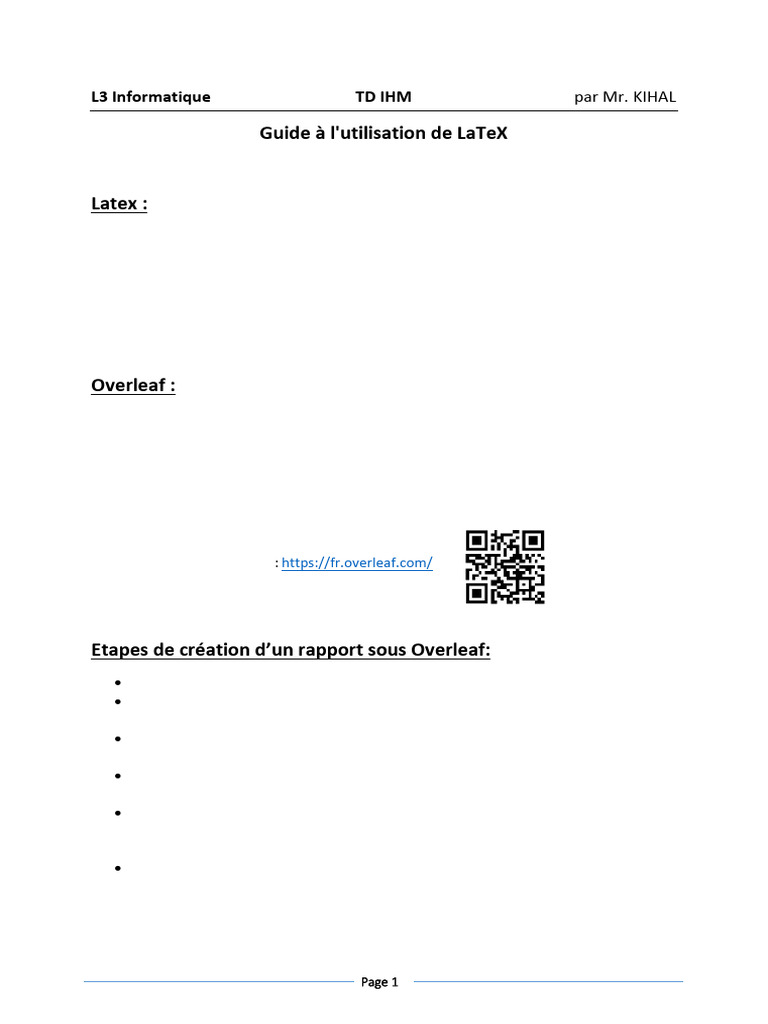 Guide d'utilisation de LaTeX sur Overleaf | PDF | Logiciel | Génie logiciel