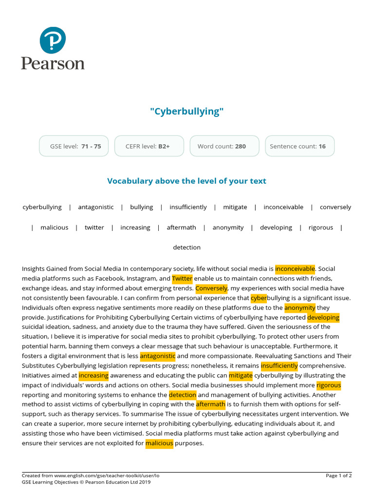 Cyberbullying | PDF | Cyberbullying | Bullying