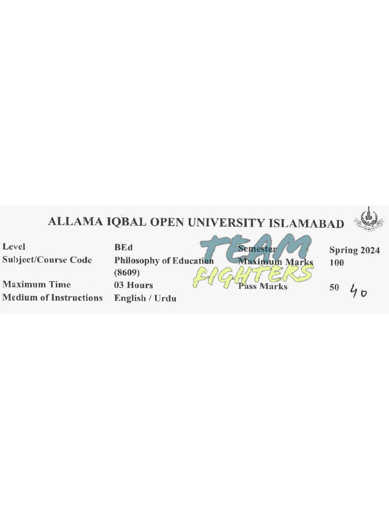 (Aiou) - 8609 Solved by Team Fighters | PDF