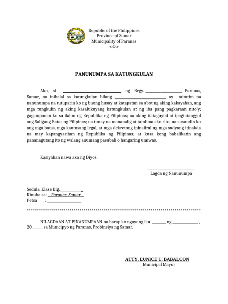 Panunumpa Latest | PDF