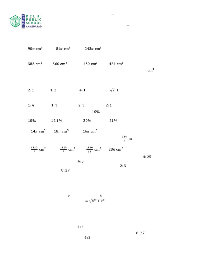 Assignment - CH - 11 - Surface Area and Volume | PDF | Sphere | Area