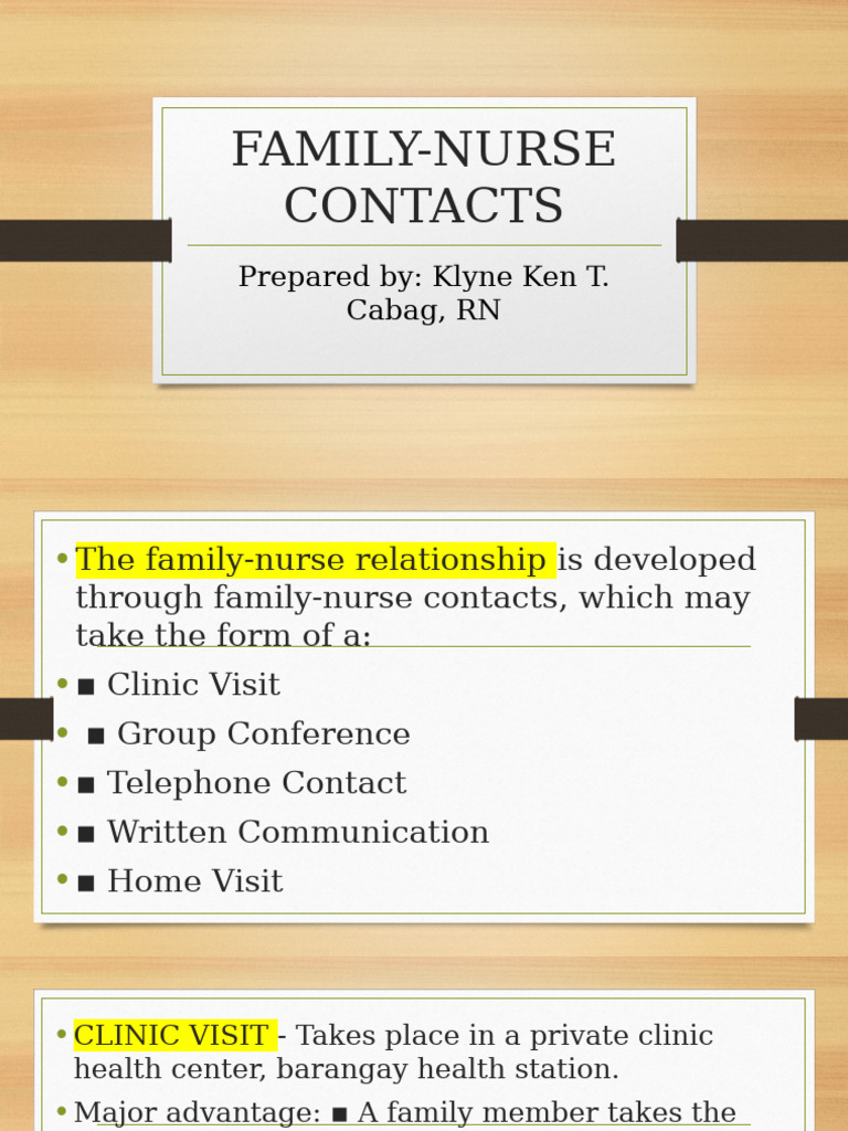 Types of Family-Nurse Contacts | PDF | Nursing | Health Sciences