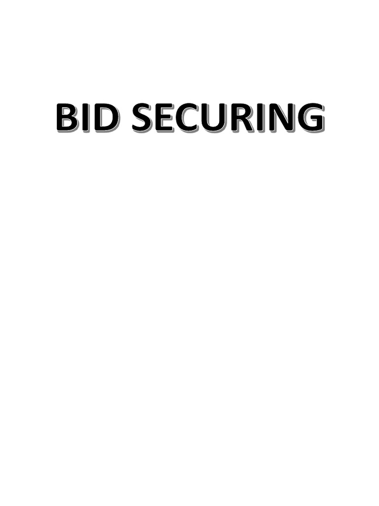 COVER BID SECURING | PDF