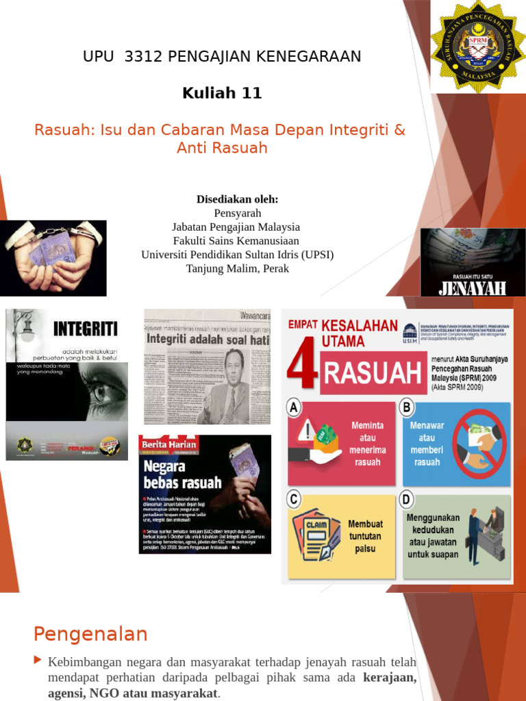 Integriti Dan Anti Rasuah | PDF