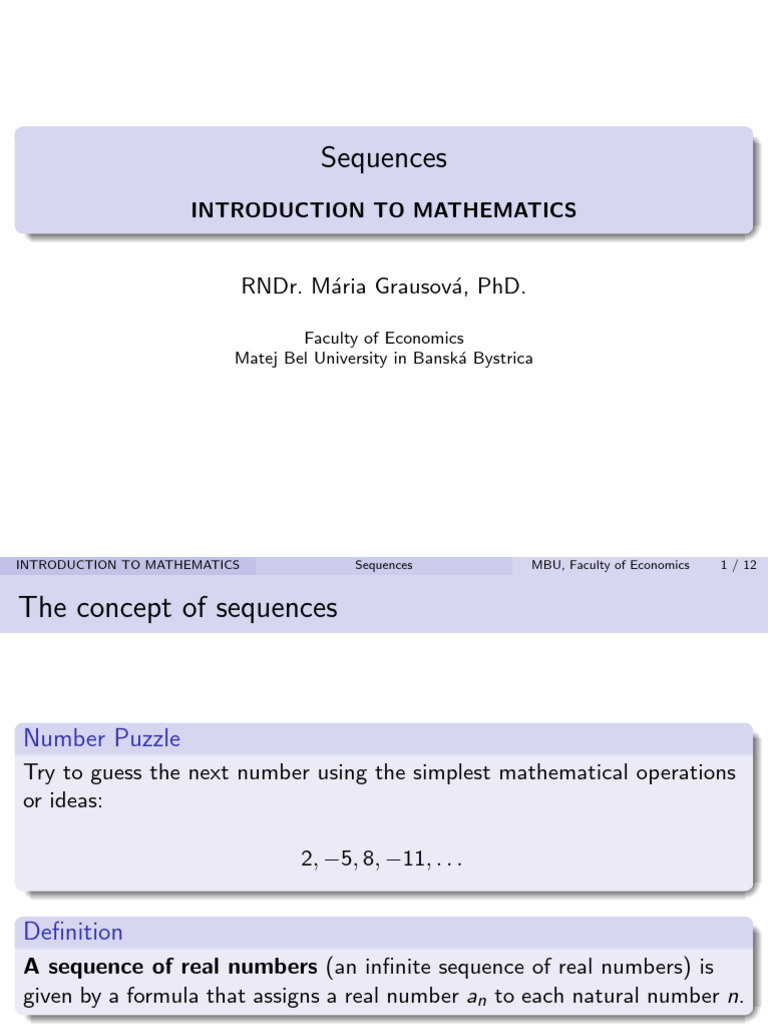 Sequences 2024 | PDF | Sequence | Elementary Mathematics