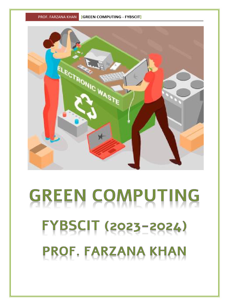 Green Computing Course Overview Fybscit Pdf Electronic Waste Data