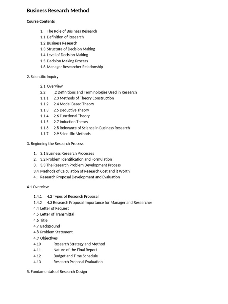 BRM Outline | PDF | Measurement | Sampling (Statistics)