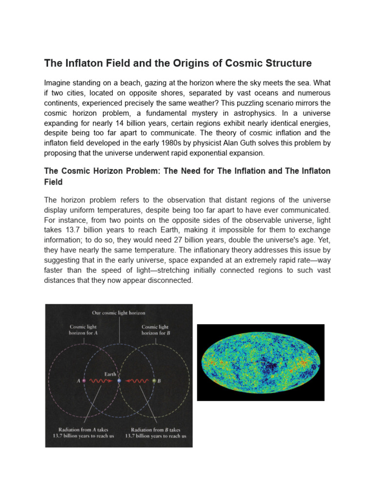 The Inflaton Field and The Origins of Cosmic Structure | PDF ...