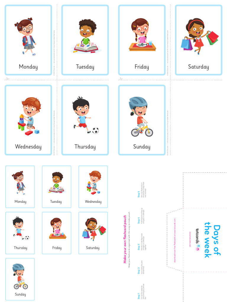 Free Days of The Week Flashcards | PDF