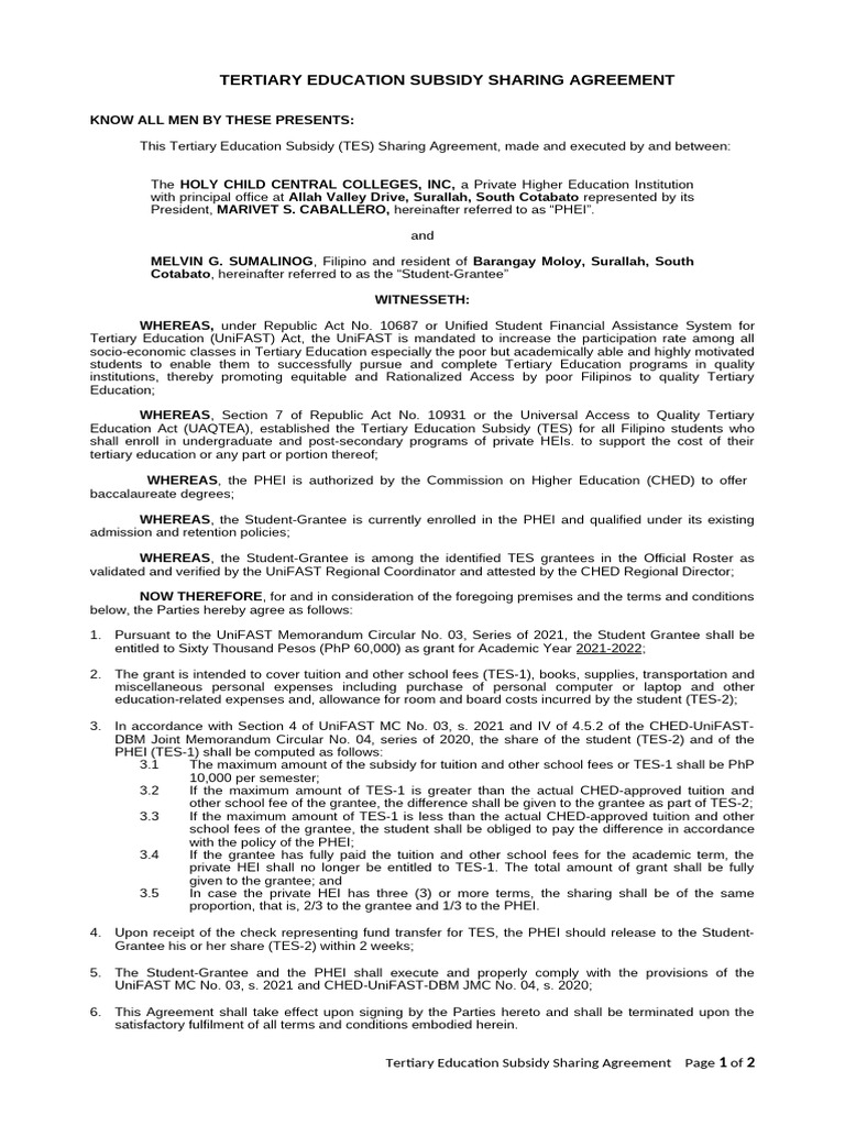 UNIFAST | PDF | Tuition Payments
