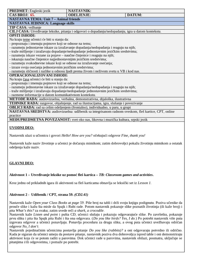 Priprema Za Cas Broj 65 | PDF