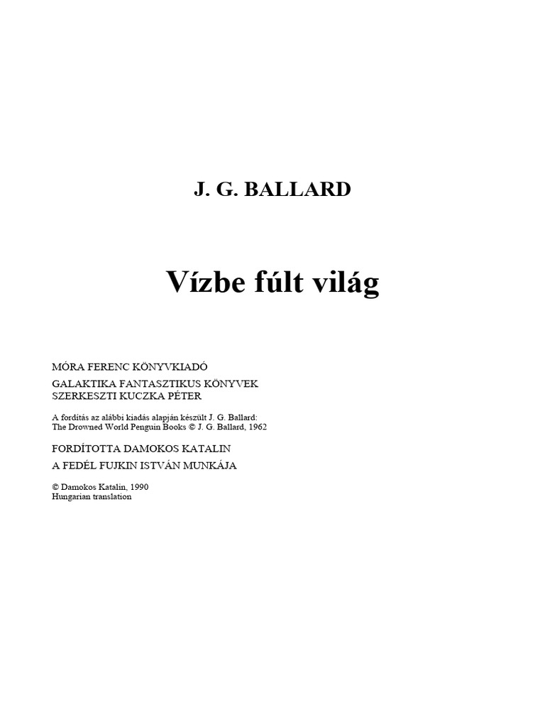 J.G.Ballard - Vízbe Fúlt Világ | PDF
