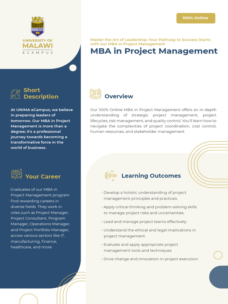UNIMA eCampus Online MBA in Project Management | PDF | Project ...
