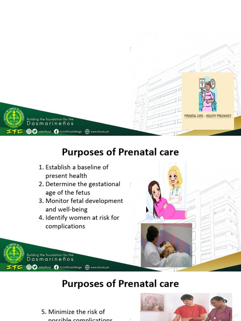 CMCA_Week-6-ppt-A-Prenatal-care | PDF | Pregnancy | Prenatal Development