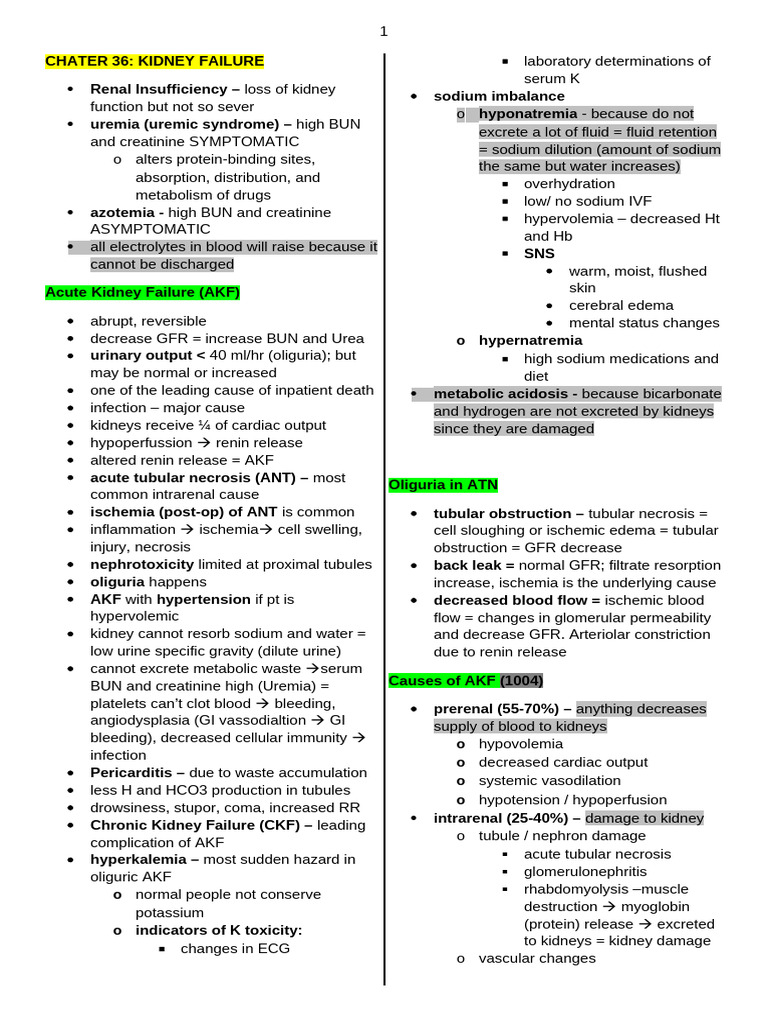 KIDNEY - FAILURE Handouts | PDF | Kidney Transplantation | Transplant ...