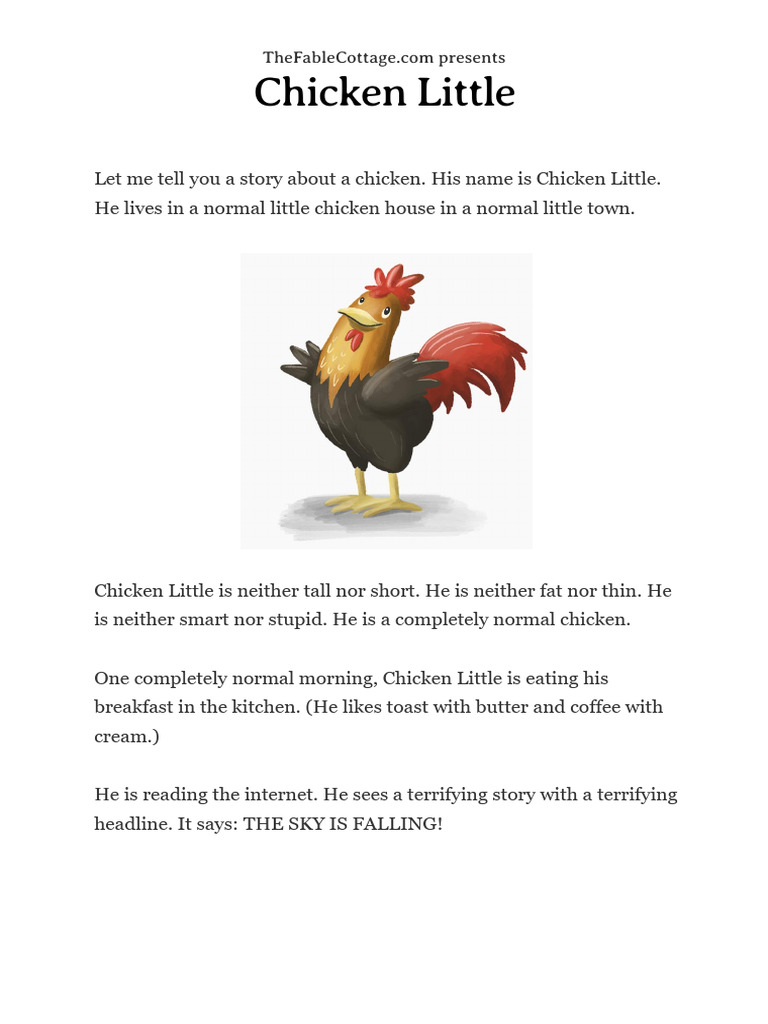 Chicken Little (Text, Audio + Video) | PDF | Mystery, Thriller & Crime ...