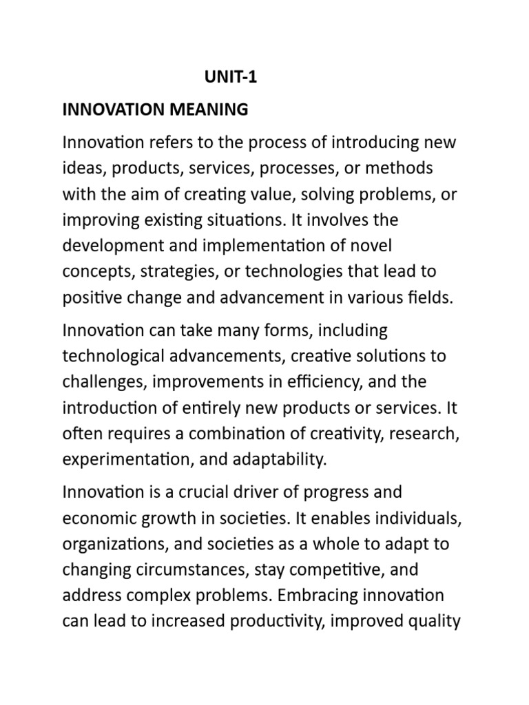 Understanding Innovation and Creativity | PDF | Innovation | Small ...