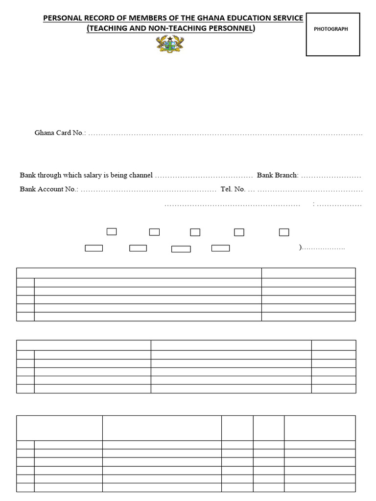 GES Personal Record Form Template | PDF