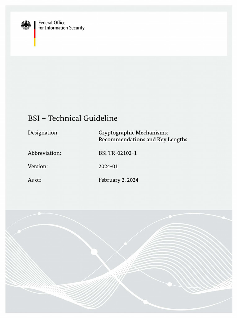 BSI Cryptographic Mechanisms Guide 2024 | PDF | Cryptography | Key (Cryptography)