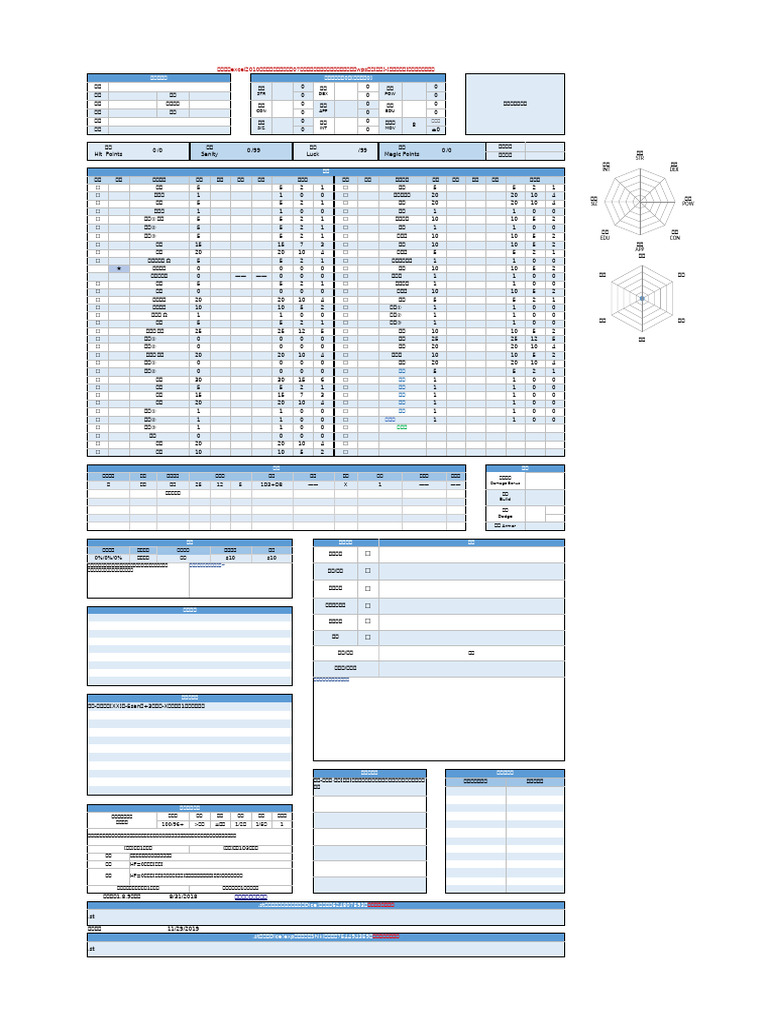 COC7 Player Card Shiki 2 | PDF