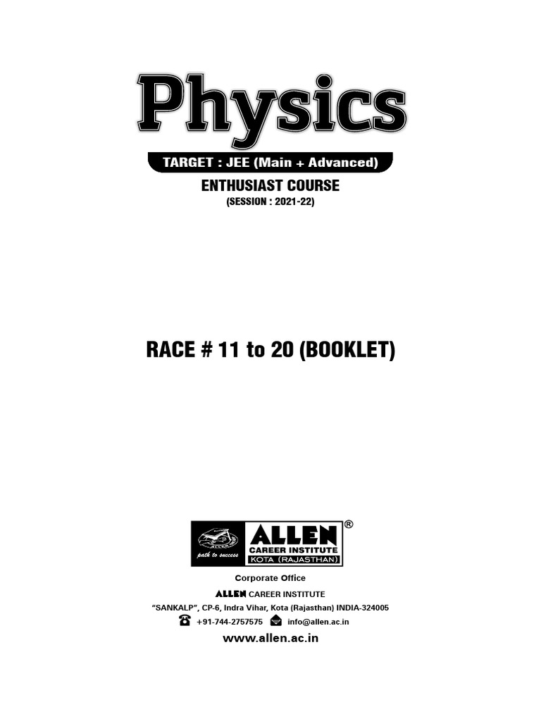 Phy Enthuse Race 11 20 Eng 1615784853 | PDF | Electromagnetic Radiation | Optics