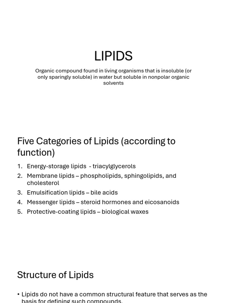 Biochemistry Lipids PDF | PDF | Cholesterol | Lipid